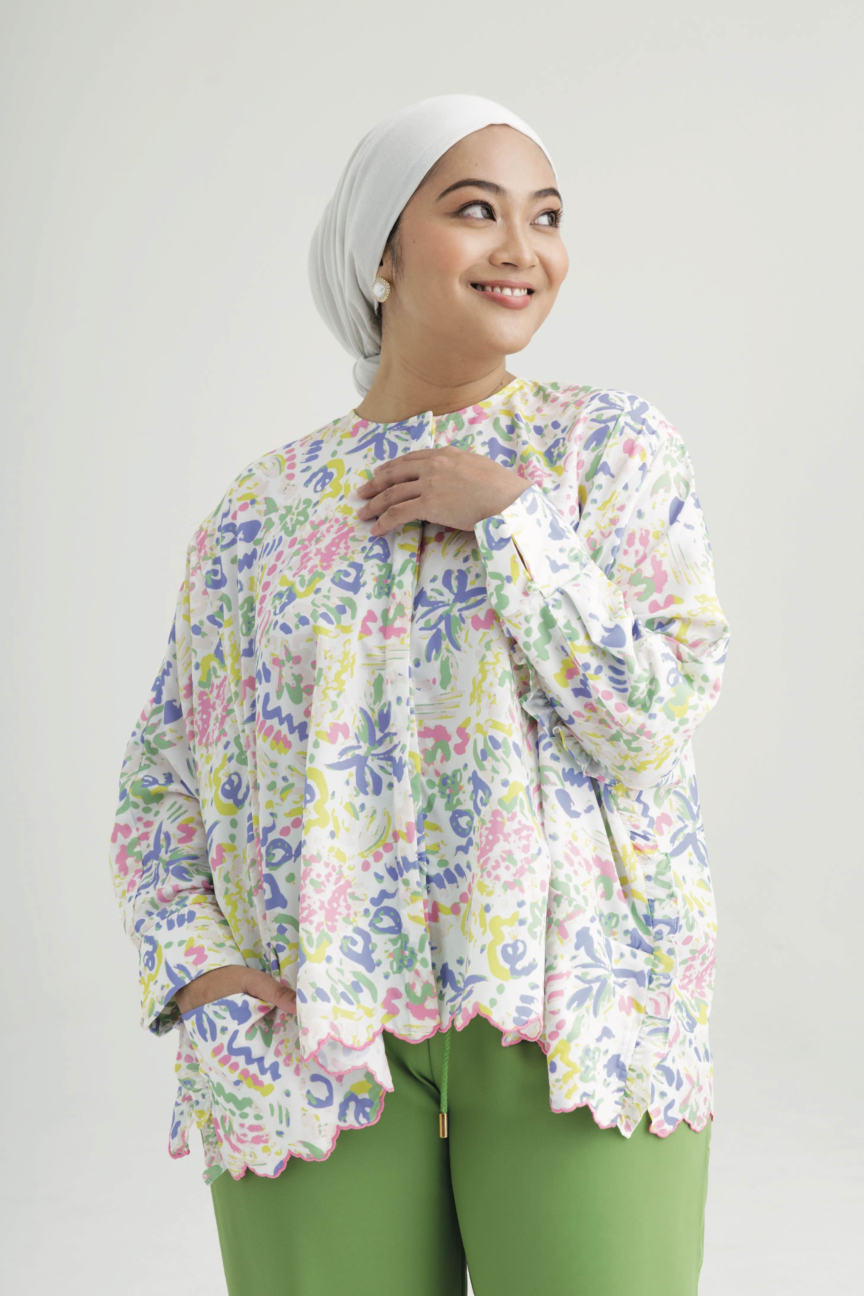 MEADOW - Long Sleeve Blouse (White) – Hani Mokhta